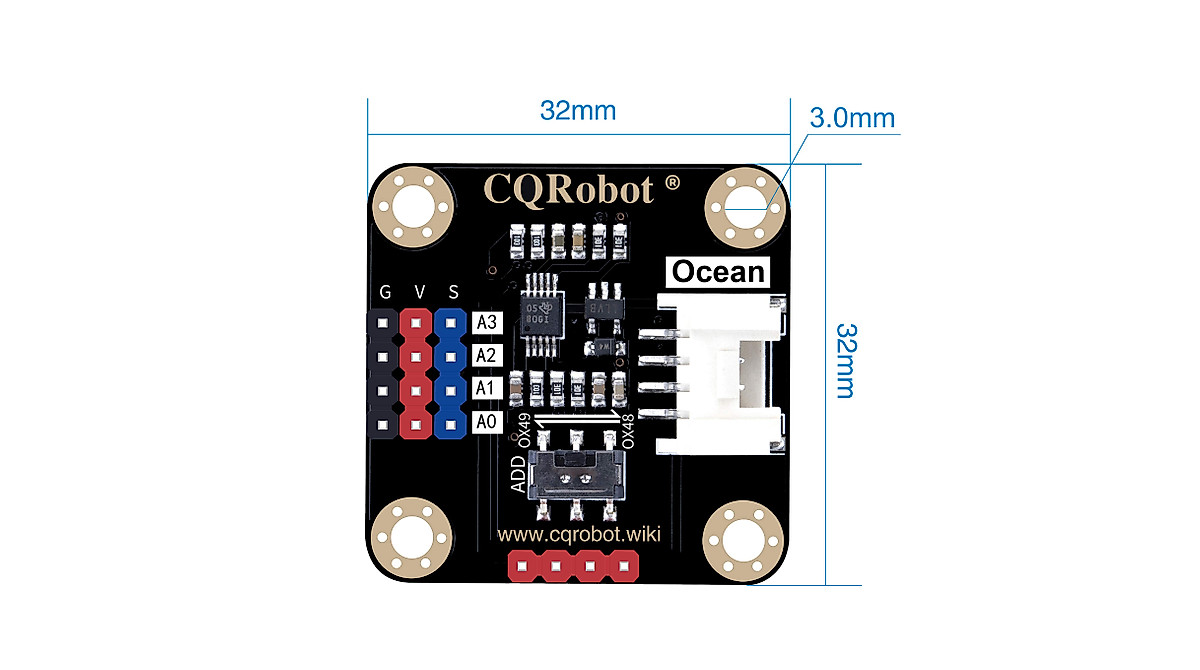 CQRobot Ocean: ADS1115 16-Bit Sensor Analog Signal and Digital Signal Acquisition or Conversion ...
