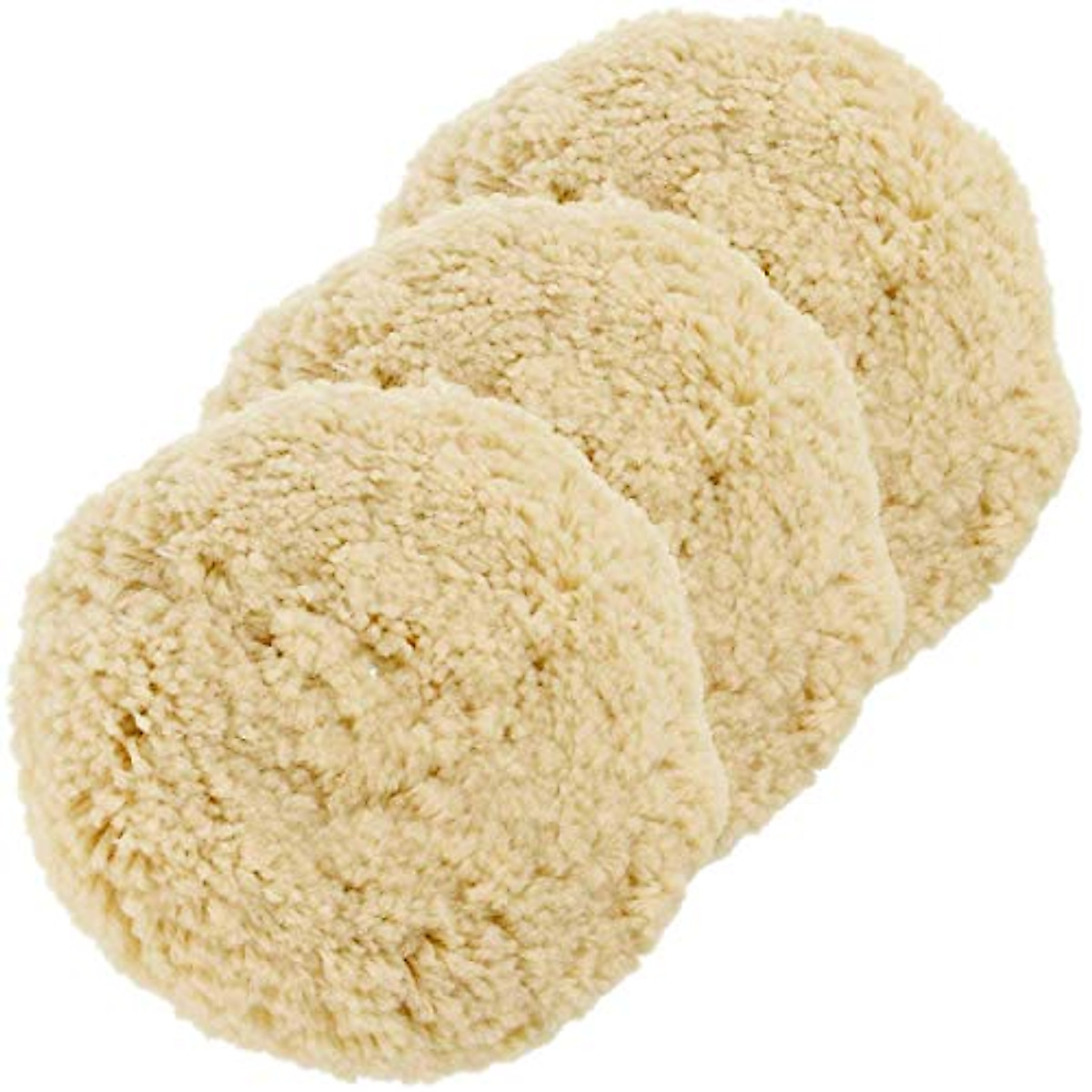 Wool Polishing Pads, SPTA 8"(200mm) 100% Natural Wool Buffing Pad with Hook & Loop Backing 4pcs Set Come with 5/8-11 Thread Backing Plate for Car Polishing, Buffing and Cutting