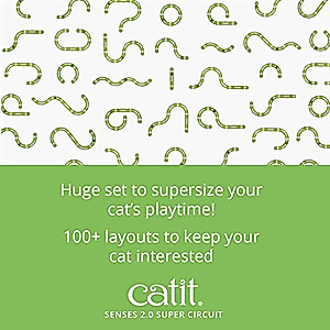 Catit Senses 2.0 Super Circuit Interactive Cat Toy - 12-Piece Closed-Track Ball Toy for All Breed Sizes