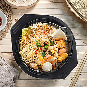 Home Decor Home Decoration 2Pcs Melamine Korean Cooking Stone Bowl Trivet Dolsot Ttukbaegi Stone Bowl Tray Hot Pot Mat for Bibimbap Korean Food and Soup 23.5X20X2.5CM Home Decor Plastic Tray