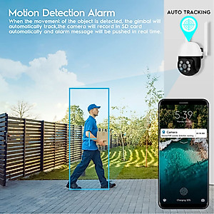 Funxwe WiFi 1080P HD Wireless PTZ Security IP Camera Two Way Audio Color Night Vision Spotlight AI Motion Detection Auto Tracking Surveillance for Baby Pet Dog Monitor