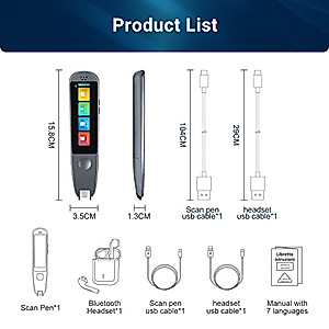 SUFUL Air Bluetooth Scanner Pen,Text to Speech Device for Dyslexia,Exam Reading Pen for Students,Voice Recognition, scanning Identification,Digital Reader Pen Voice Translator Device