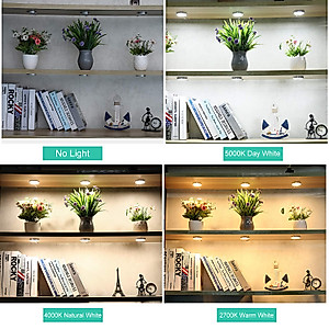 LED Dimmable Under Cabinet Lighting Kit,12V 6 Pack Wired Puck Lights with Remote Control, Plug in Under Counter Lighting Fixtures for Kitchen,Bookcase,Showcase,Shelf (Warm White)