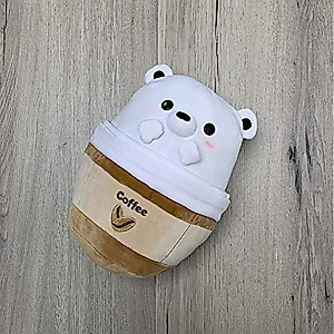 Avocatt Polar Bear Coffee Plushie - 10 Inches Stuffed Bear Ice Frappuccino Plush Stuffed Animal - Hug and Cuddle with Soft Fabric and Stuffing - Kawaii Cute Japanese Anime Style Gift