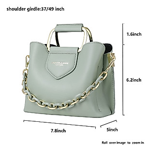 Qiayime women's Fashion shoulder handbags purses PU Leather Top Handle satchel Tote Crossbody Bag (Green)