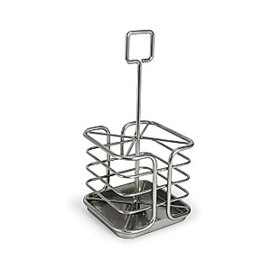 Spectrum Diversified Euro Silverware Caddy Flatware Utensil Organizer Stand Holder, Satin Nickel