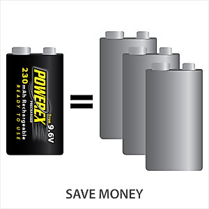 Powerex Low Self-Discharge Precharged 9V(9.6V) Rechargeable NiMH Batteries (MHR9VP), 1-pack