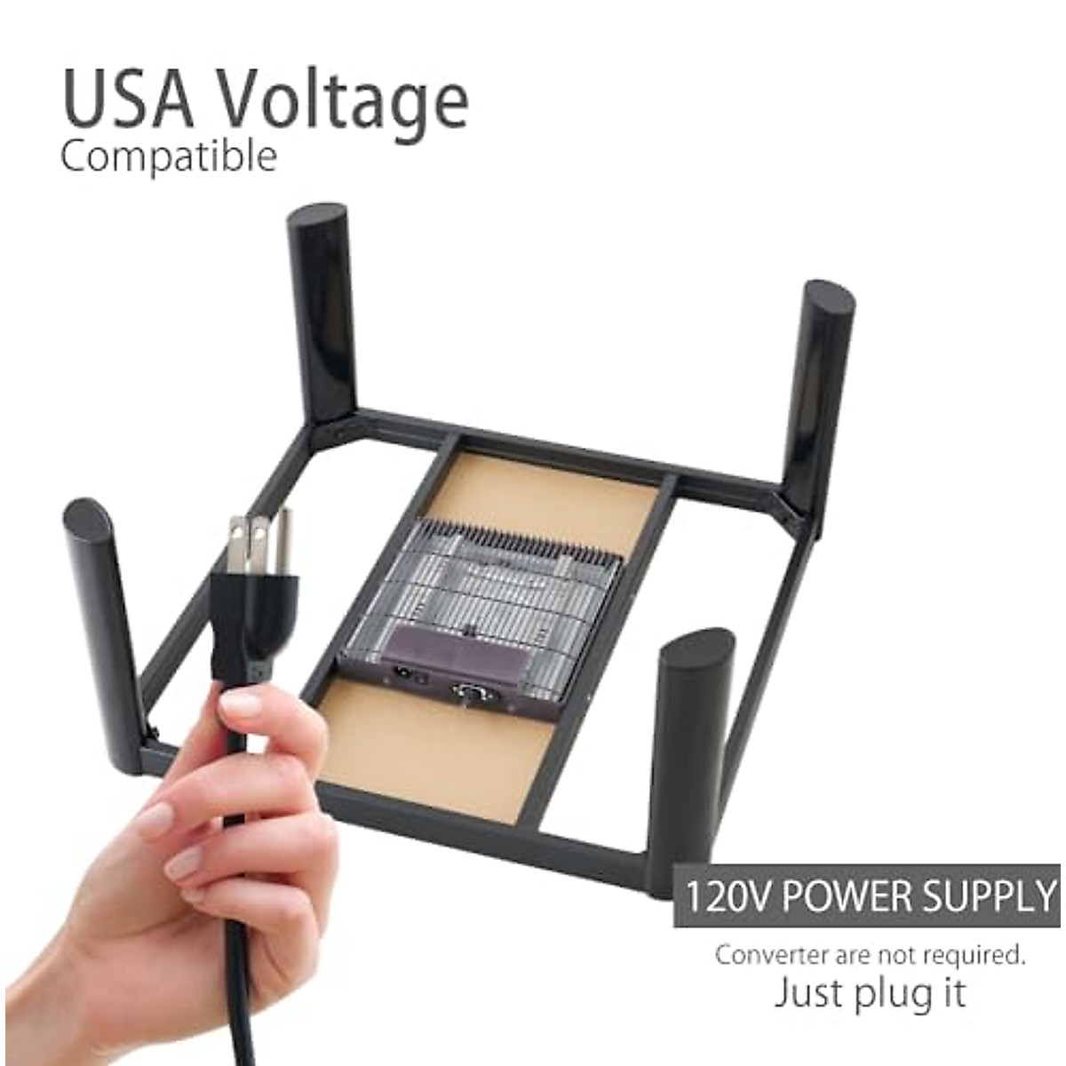 KEN JAPAN KB-75US(BK) Kotatsu Heater Table with 120V Electric Heater Low-Lying Dining and Work Desk Square W29.5xD29.5xH15inches Table top Surface Reversible Gray Brown Color Home and Living