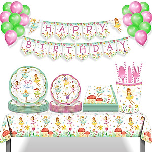 Fairy Tea Party Banner Fairy Party Supplies Fairy Happy Birthday Party Banner Fairy Banner for Fairy Floral Birthday Party Supplies