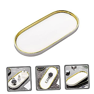 Cabilock Ceramic Tray Towel Storage Tray Jewelry Storage Plate Makeup Organizer Bathroom Storage Plate Vessel Sink Vanity Tabletop Storage Tray Coffee Table Ceramics Decorative Plates