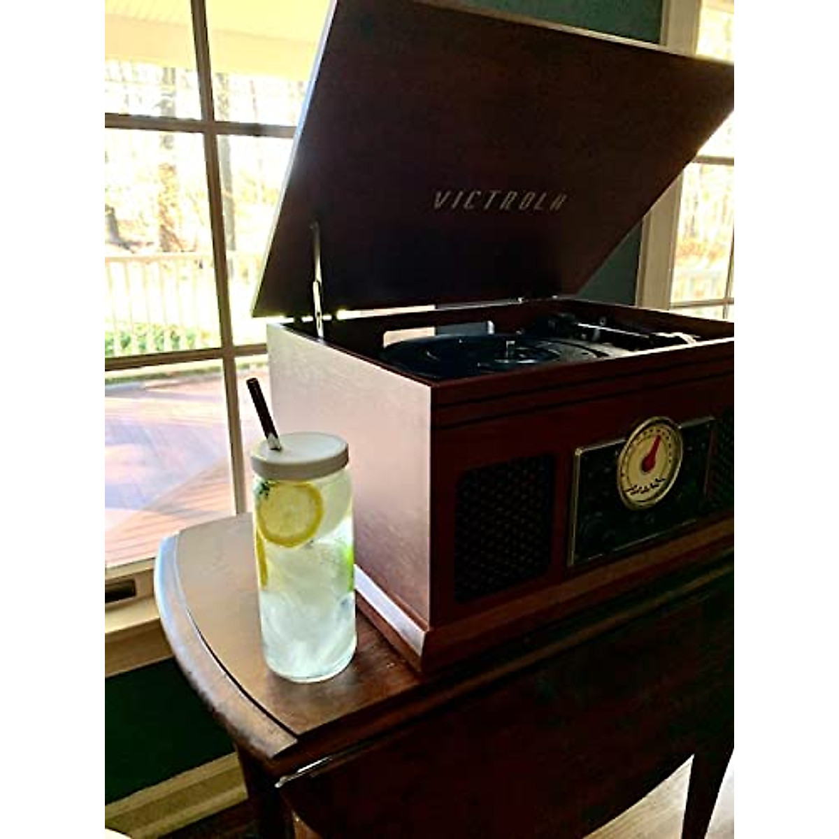 Jarming Collections - Reusable Glass Smoothie Jars with Lids & Straws - Glass Jars with White Plastic Lids & Metal Straws, Jar Tumblers for Iced Coffee Glass, Smoothies, Milk Shakes (White, Pack of 2)