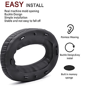 Replacement Ear Pads Cushions Compatible with Sony WH-1000XM3, Earpads for WH 1000XM3 Headphones, Soft High Protein Leather, Superior Noise Isolation Memory Foam(Black)