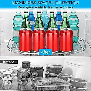 Square Lazy Susan for Refrigerator,Countertop Condiment Storage Rack Turntable Organizer for Rectangular Long & Oblong Tables,Household Rotating Rack for Kitchen, Bedroom (13.78" 10.24")