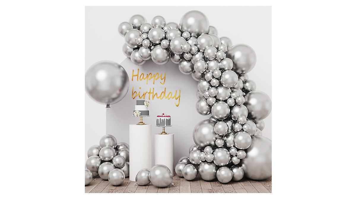 Silver Balloon Pack - 146pcs for Weddings, Birthdays & Celebrations