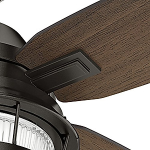 Hunter 52 inch. Outdoor Ceiling Fan in Noble Bronze with LED Light kit (Renewed)