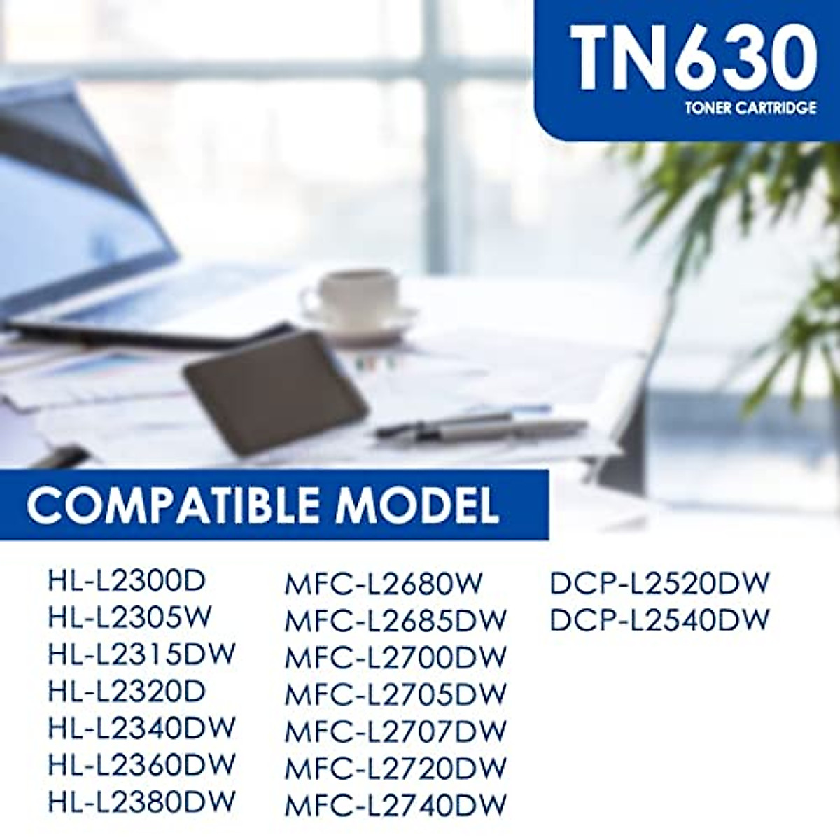 [High Yield] LVE Compatible 1PK TN-630 Black Toner Cartridge Replacement for Brother TN630 TN660 Toner Works with HL-L2340DW MFC-L2685DW MFC-L2740DW DCP-L2520DW HL-L2305W HL-L2320D Printer Toner