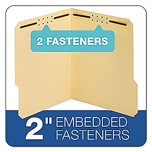Pendaflex 1453718Pt Top Tab Fastener Folder, 1/3 Cut Top Tab, Letter, 18 Point, Manila, 50/Box