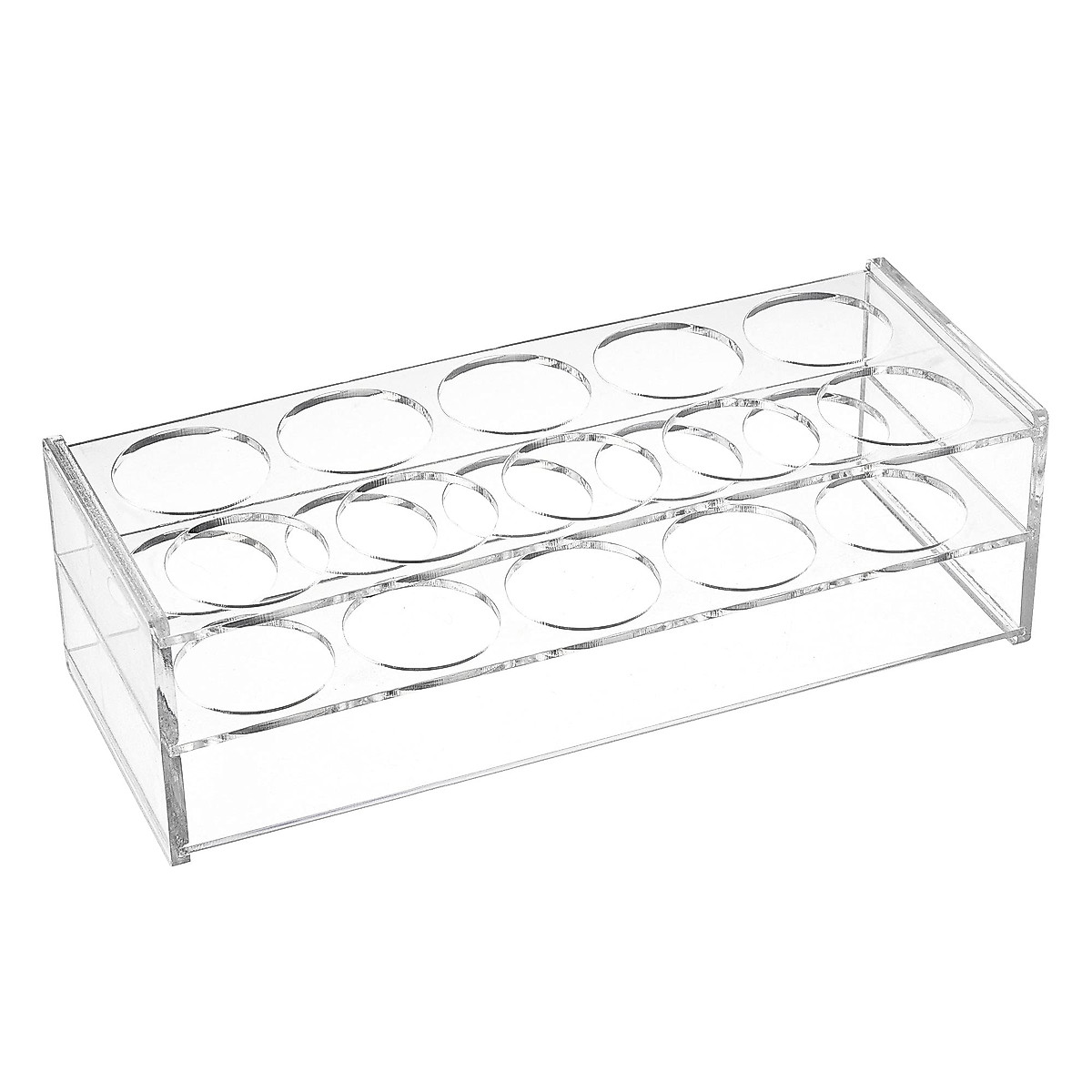 MECCANIXITY 10-Well Acrylic Test Tube Rack Holder Lab Stand 40mm Hole Diameter Clear for Lab Tube 100ml