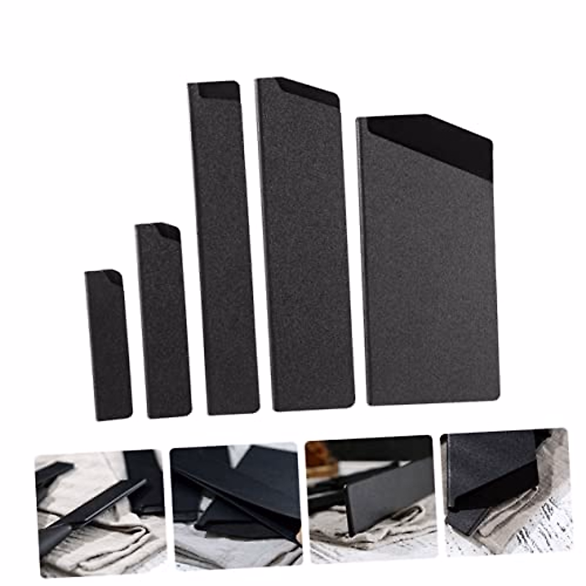 GRADENEVE 5pcs Blade Protection Jacket Knife Guards Kitchen Cutter Sheathes Kitchen Accessory Blade Protectors Knife Protectors Kitchen Guard Cutter Protector Sleeve Cutter Guards Black Abs