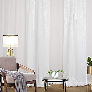 White Sequin Backdrop Curtain 4 Pack 2ft x 8ft Backdrop Birthday Party Backdrop Wedding Ceremony Background