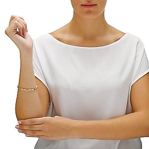 PalmBeach Yellow Gold-plated Emerald Cut Simulated Birthstone Tennis Bracelet (3mm), Box Clasp, 7.5 inches Month 6