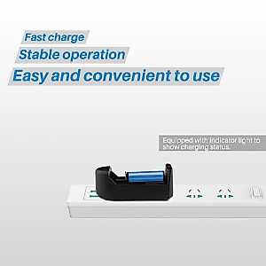 3.7V Smart Universal Rechargeable AAA AA 18650 RCR123A 14500 16340 17650 Li-ion Battery Charger for Camera/Flashlight/Laser Sight/Toys (Single Slot)