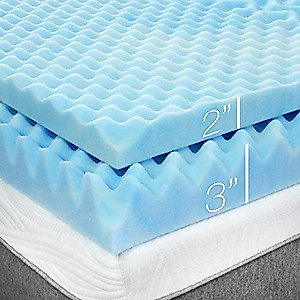 Sure2Sleep Queen Size, 3-Inch, 5-Zone Gel Swirl Memory Foam Mattress Topper Made in USA.