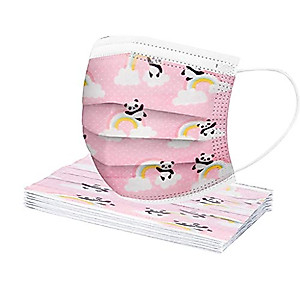 Kids Face Bandanas 50PCS - Disposable - 3Ply Ear Loop, No Washable, Breathable and Anti-Haze Dust, for Kids