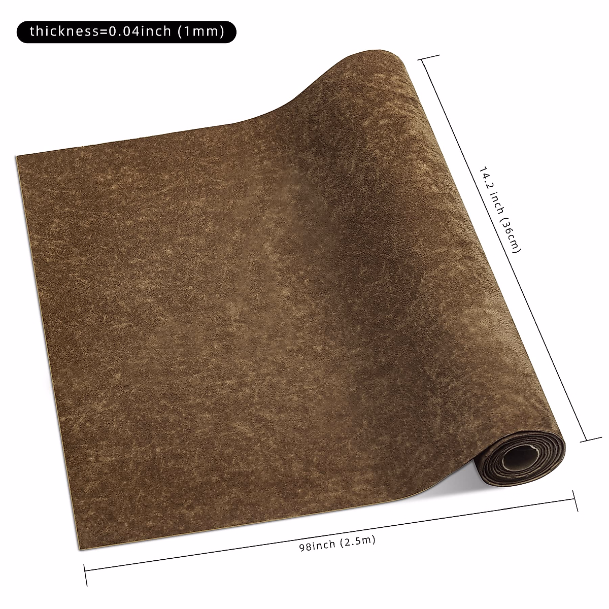 Iced Velvet Flock Self Adhesive Velvet Flocking Liner for Jewelry Drawer Velvet Lining for Jewelry Box Velvet Drawer Liner Roll Felt Fabric Soft Velvet Drawer Liner 14.2" x 98" (Brown)