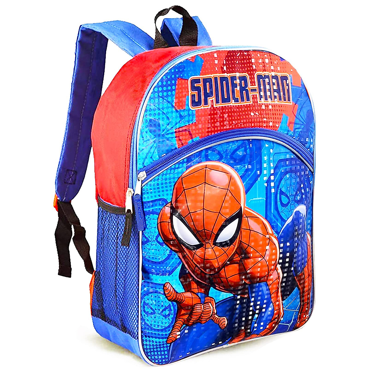 Marvel Shop Spiderman Backpack School Supplies Set ~ 14 Pc Bundle With 16 inch Spiderman School Bag For Boys, Girls, and Kids, Notebook, Pencil, and More (Spiderman Back to School)