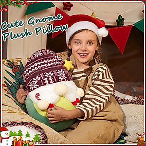 WEWILL Christmas Gnome Soft Plush Pillow 12 Inches Xmas Gnome Stuffed Animal for Toddler Kids Boys Girls Toddler (Green)