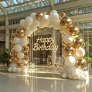 Bezente White Balloons Latex Party Balloons, 100 Pack 12 inch Round Helium Balloons for White Themed Wedding Graduation Birthday Party Backdrop 4th of July Decorations Independence Day