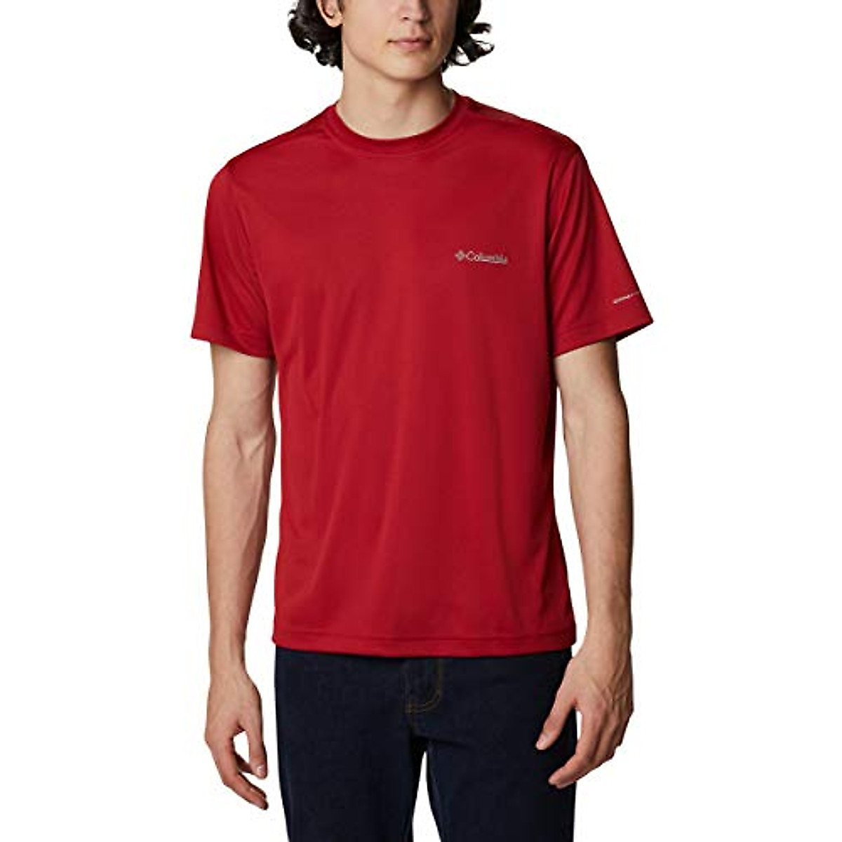 Columbia Men's Meeker Peak Short Sleeve Crew, Red Velvet, XX-Large
