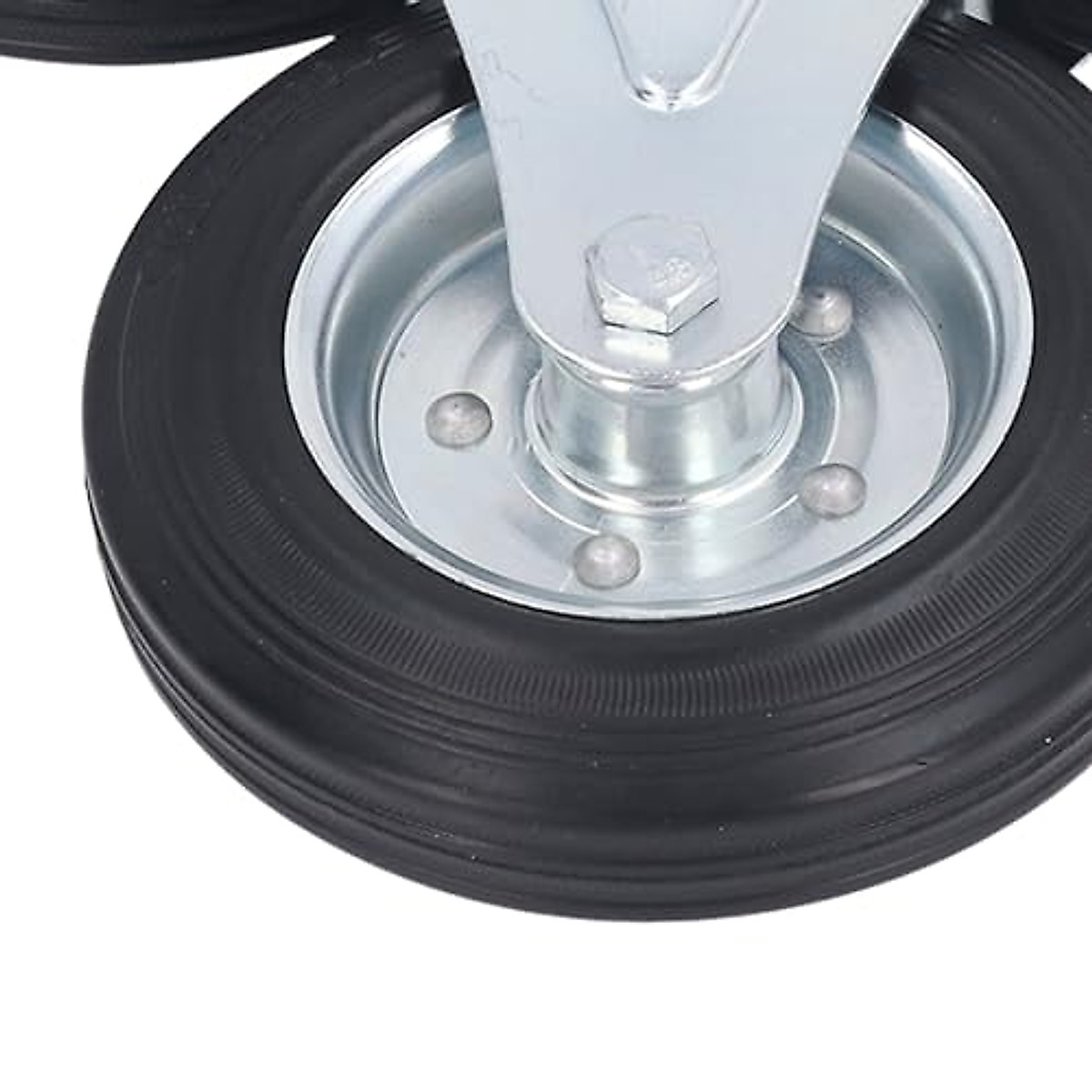 Fafeicy Stair Climbing Wheel, 6 Inch 300LBS Load Capacity Triangular Rubber Caster, Slip Resistant, Galvanized Iron Hub, Solid Tire for Stairs, Fafeicycpav6mgnh1