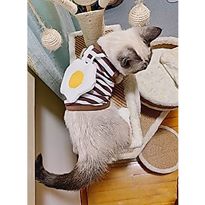 Harikaji Pet Clothes,Small Dog Clothes Cat Clothes Lovely Egg Design Pet Clothes Holiday Halloween T Shirt for Small Dogs Puppy Clothes Spring Summer(Brown,M-Chest 15.7in)