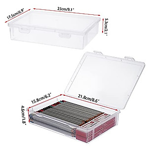BTSKY Clear Plastic Storage Box with Flap Lid, Multipurpose Craft Organizers and Storage Box Art Supply Storage Organizer Plastic Sewing Box for Beads Pencils Notebooks, 6 Pack Small