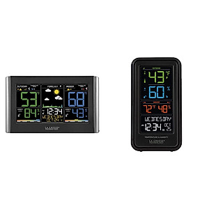 La Crosse Technology C85845-INT Weather Station, Black & S82967 Wireless Digital Personal Weather Station