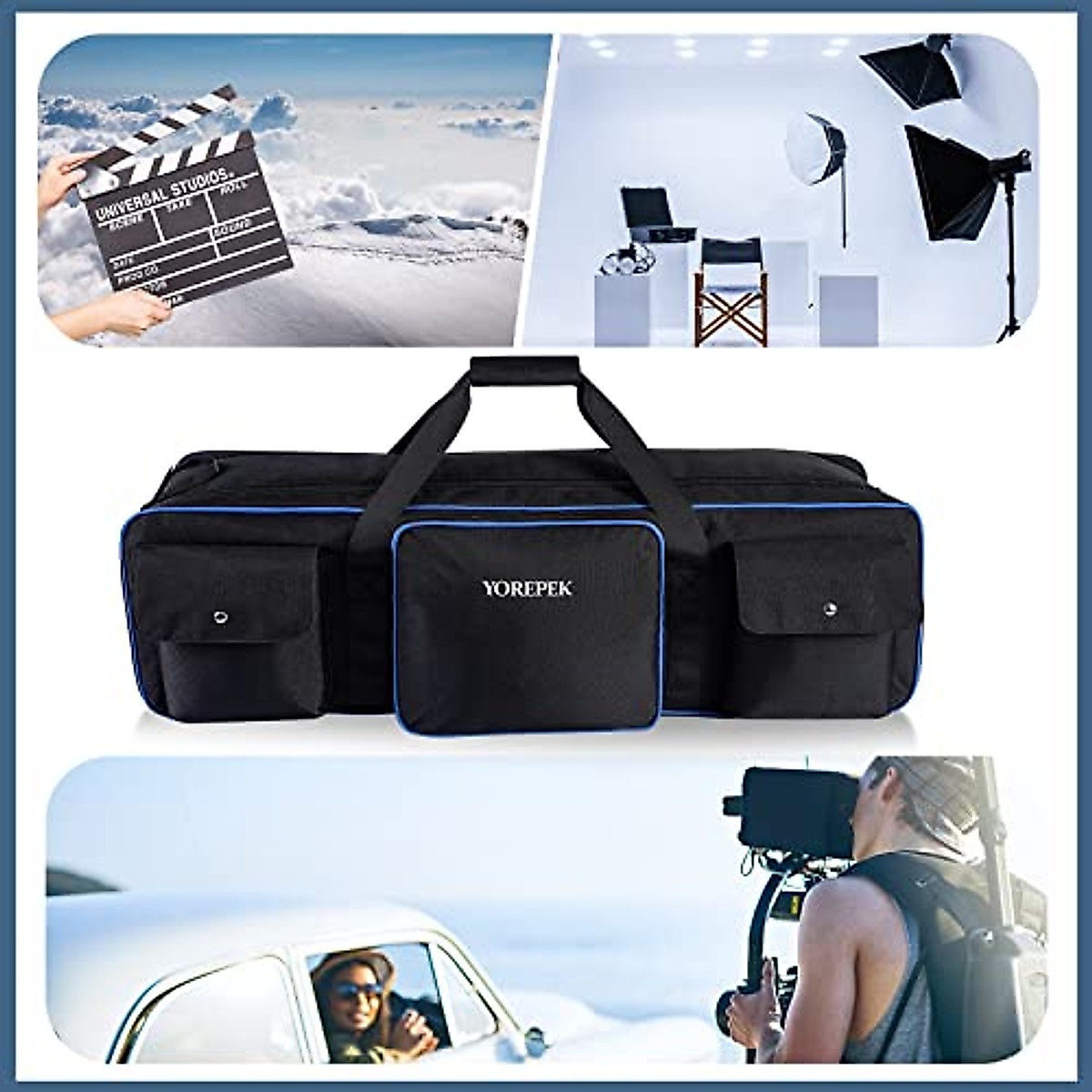 YOREPEK Tripod Carrying Case Bag 40.5", Durable Light Stand Bag with 2 Protective Pads, Photo Studio Equipment Case for Tripods Manfrotto, Monopods, Speaker Stands, Umbrellas, Accessories, Travel