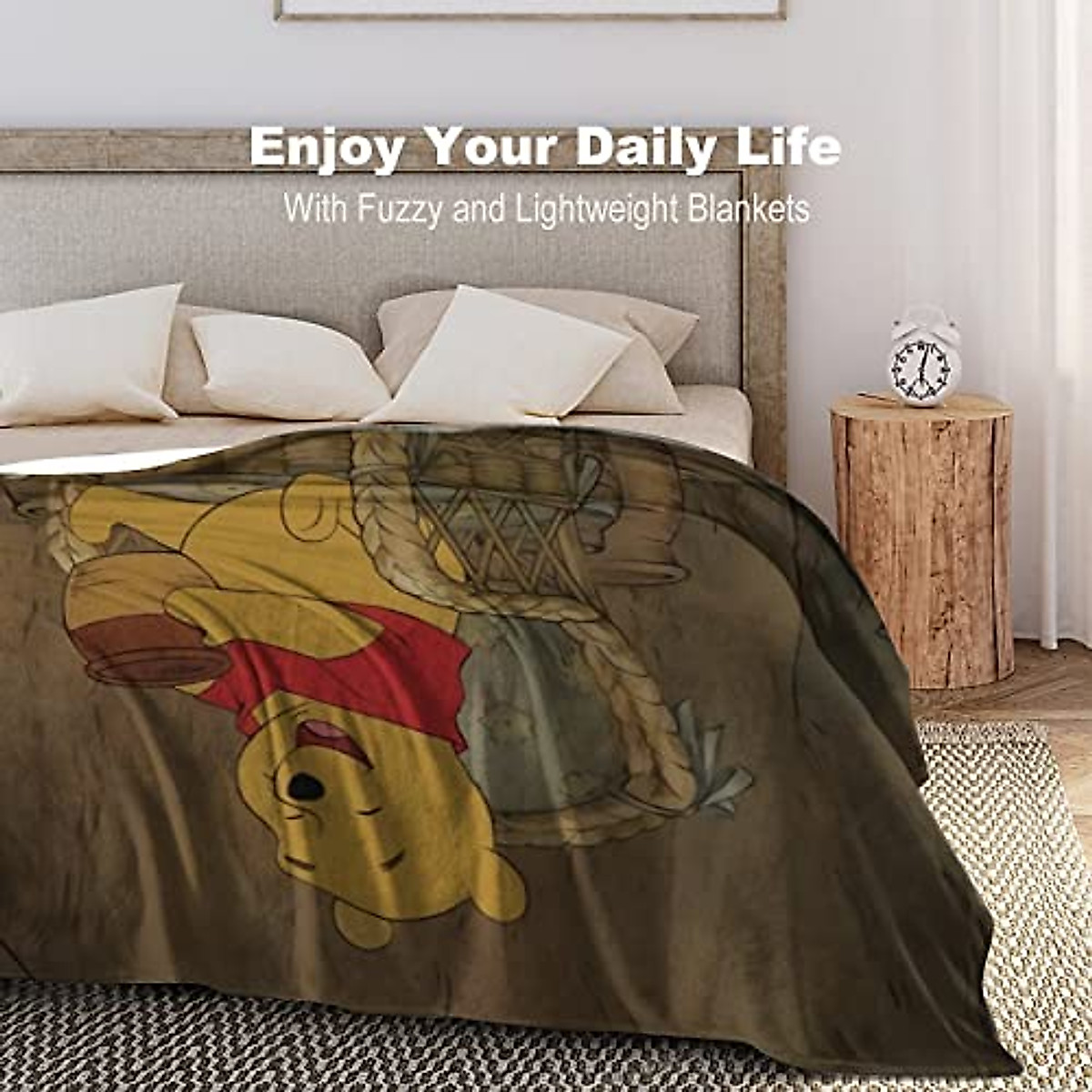 Cute Blanket Cartoon Plush Soft Warm Print Throws for Bed Couch Chair Living Room 60 x 50 in