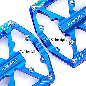 Bike Pedals 9/16 Inch - Bicycle Pedals with Reflectors - 3 Sealed Bearings MTB Pedals Wide Platform Pedals for Mountain Bike, BMX, Road Bike Pedals (Blue)