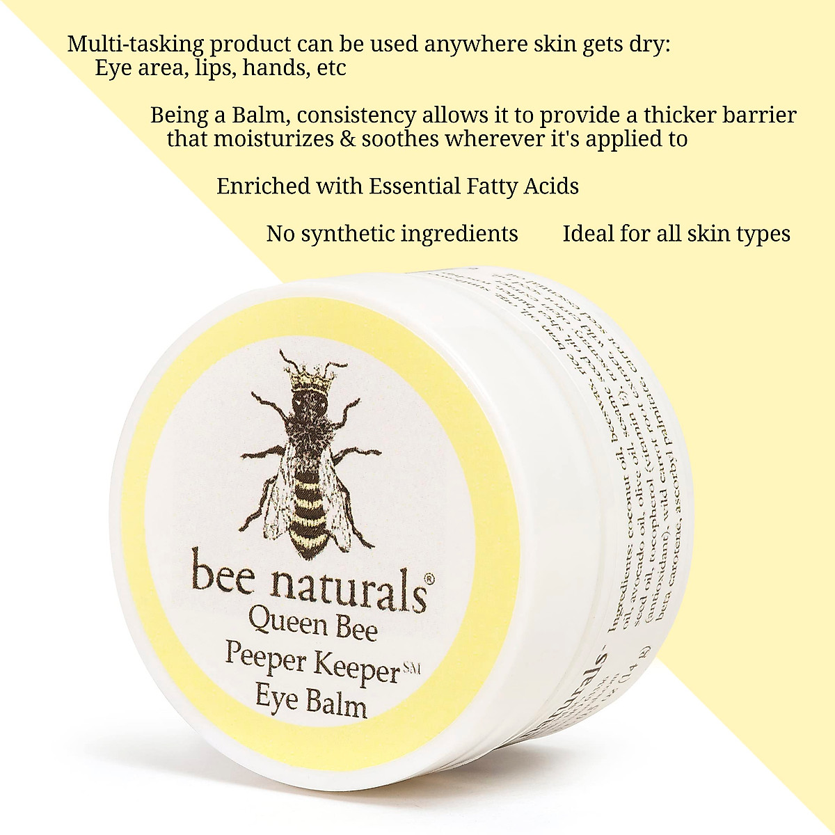 Queen Eye Balm Duo - Peeper Keeper - 2 Pack Gift Set - Soothes & Moisturizes with Vitamin E & 10 Natural Oils - Helps Diminish Crowsfeet, Wrinkles & Fine Lines