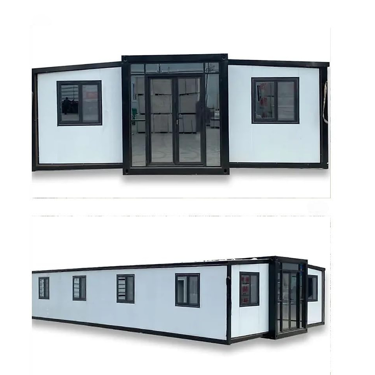 40FT Tiny House to Live in,SAA Portable Prefab House with 3 Bedroom 1 Full Equipped Bathroom and Kitchen,Foldable Mobile Home with Steel Frame,Prefabricated Expandable Container House for Adult Living