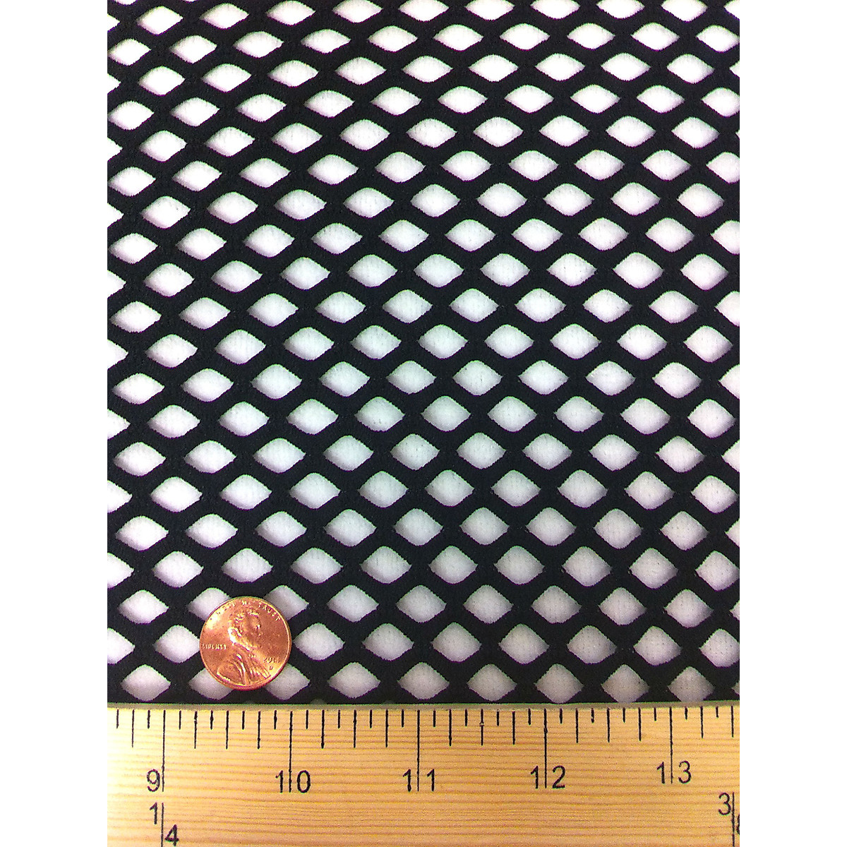 Big Hole Diamond Mesh on Stretch Polyester Spandex Fabric by The Yard (Black)
