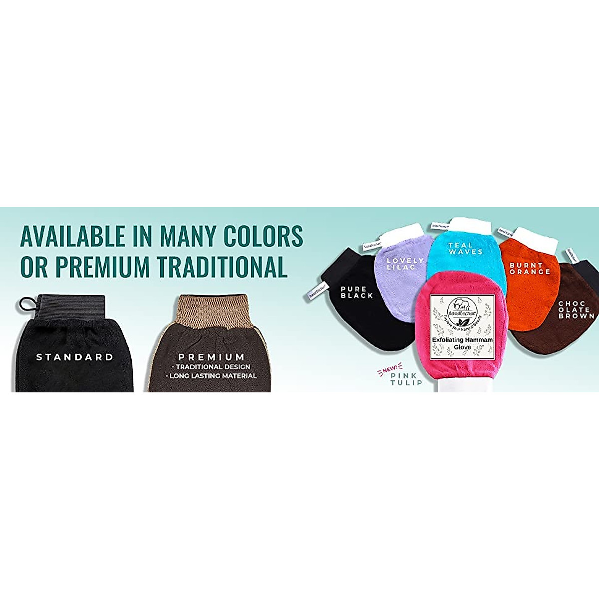 Natural Elephant Exfoliating Hammam Glove… (Pure Black Single)