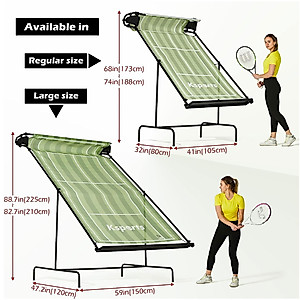 Ksports Tennis Rebounder Net – Multi Racket Sports Trainer for Tennis, Pickleball, Padel, Squash & Racquetball – Quick Assembly, Portable with Carry Bag (Green, Regular)