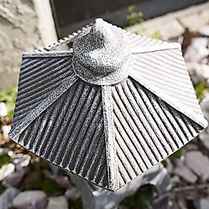 VP Home Pagoda Garden Statues Outdoor, Solar Powered Statue Japanese Garden Decor, Outdoor Zen Garden Lantern, Flickering LED Garden Light (Tranquil Pagoda)