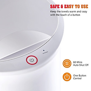 TCFUNDY Towel Warmer Bucket, Large Towel Warmers for Bathroom, Flip-lid Towel Heater, Auto Shut Off, Hot Towel Warmer in 10 Minutes for Towels, Blankets, Bathrobes, 20L