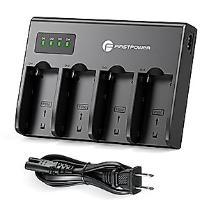 FirstPower 4-Channel Fast Charger for Sony NP-F550 NP-F570 NP-F750 NP-F770 NP-F930 NP-F950 NP-F960 NP-F970 Camera Battery