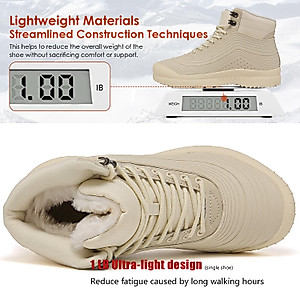 ulogu Snow Boots Women Waterproof Insulated White Duck Boots with Fur Lined Warm Ankle Booties Lightweight Comfortable Winter Shoes Zapatos Botas Invierno Para Mujeres size 6