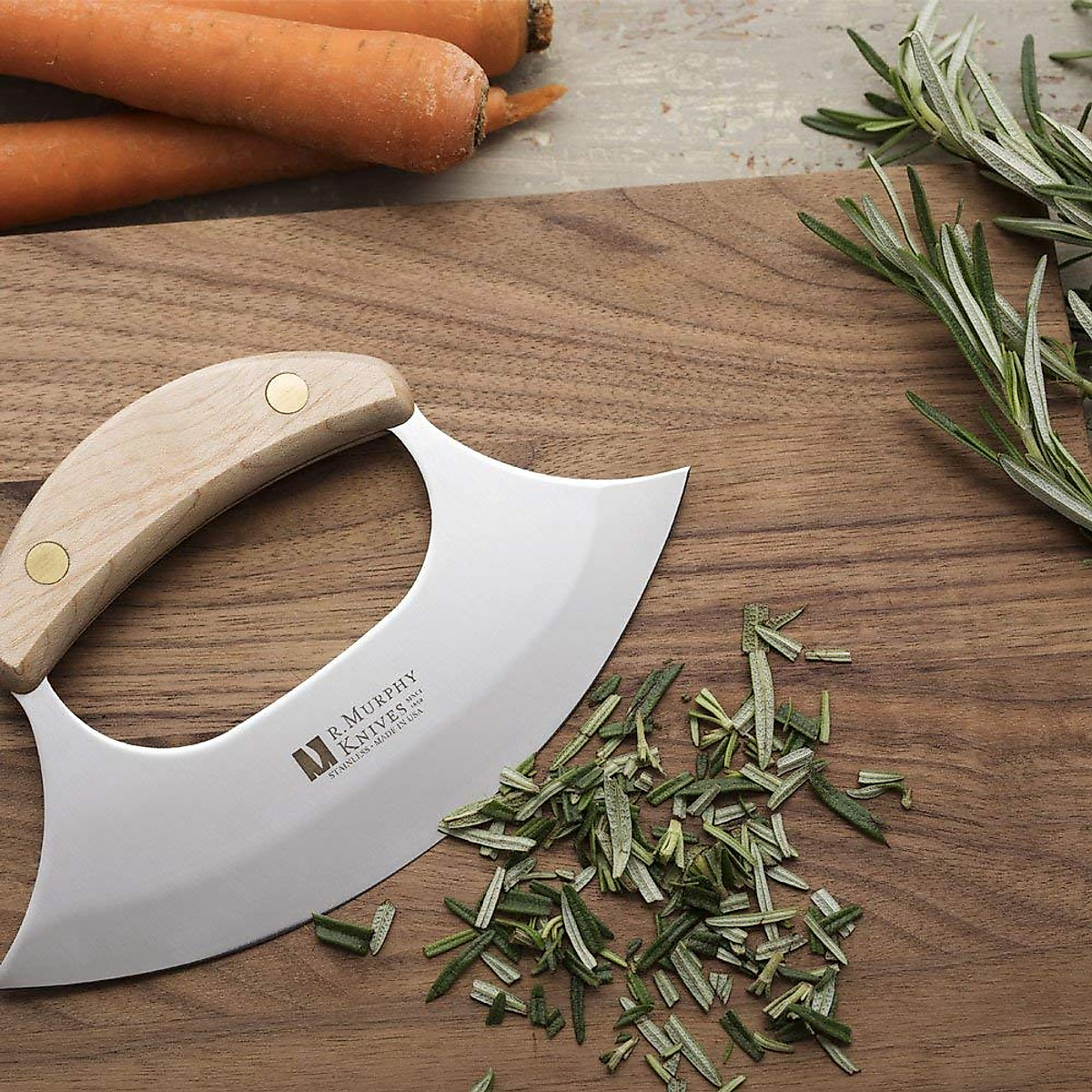 R Murphy Ulu Mincing Chopping Cutting Knife Professional Commercial-grade with Edge Protector